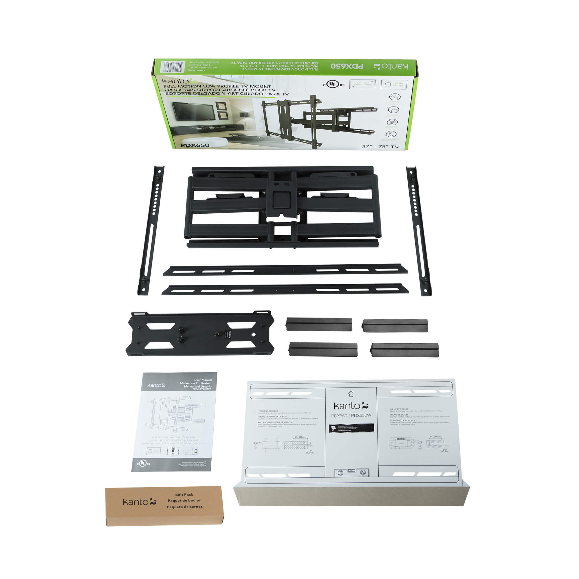 Kanto PDX650 Full-Motion Mount for 37-75" | Kanto Mounts